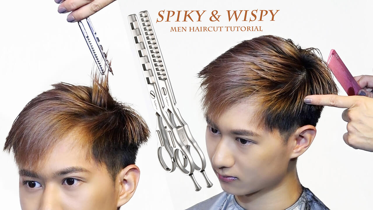 Vern hairstyles 101 - How to cut Textured Spiky Fringe with Low Taper ...